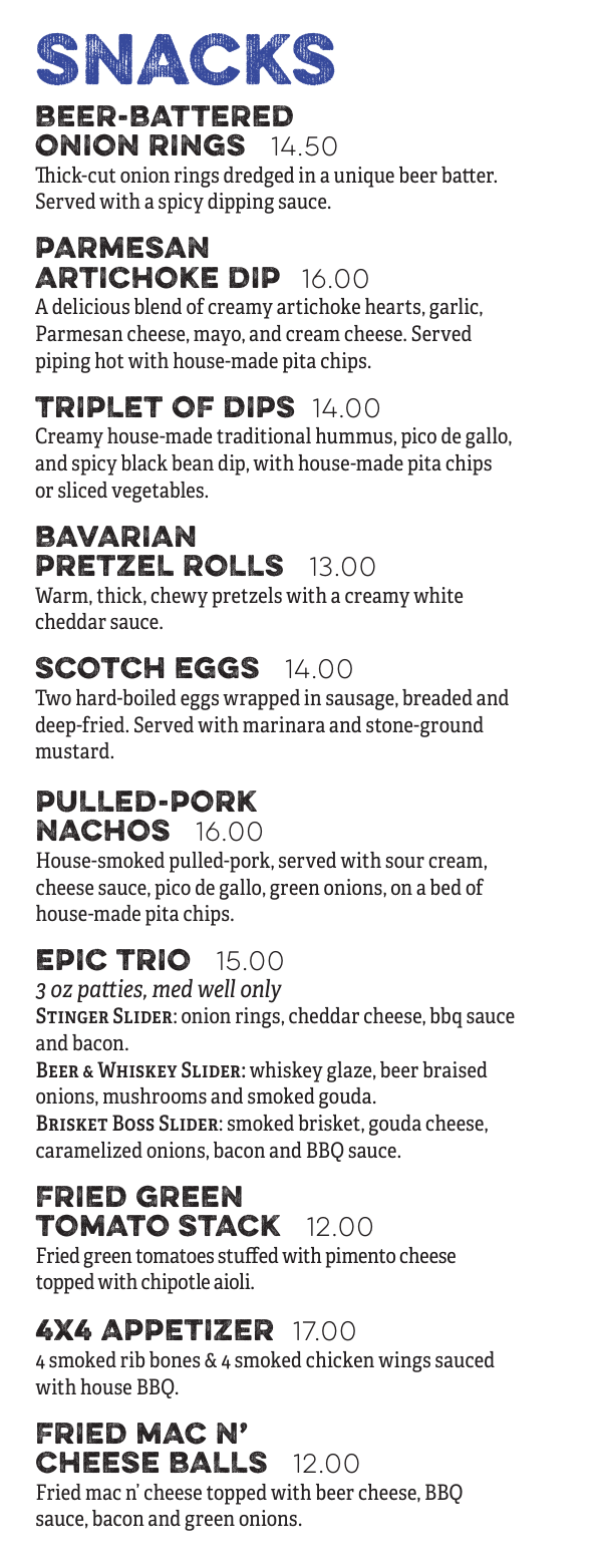 Obed and Isaac's Microbrewery and Eatery Springfield Menu